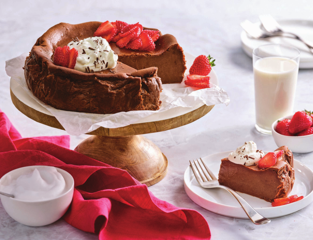 Crustless Chocolate Cheesecake with Strawberries and Cream - BC Dairy
