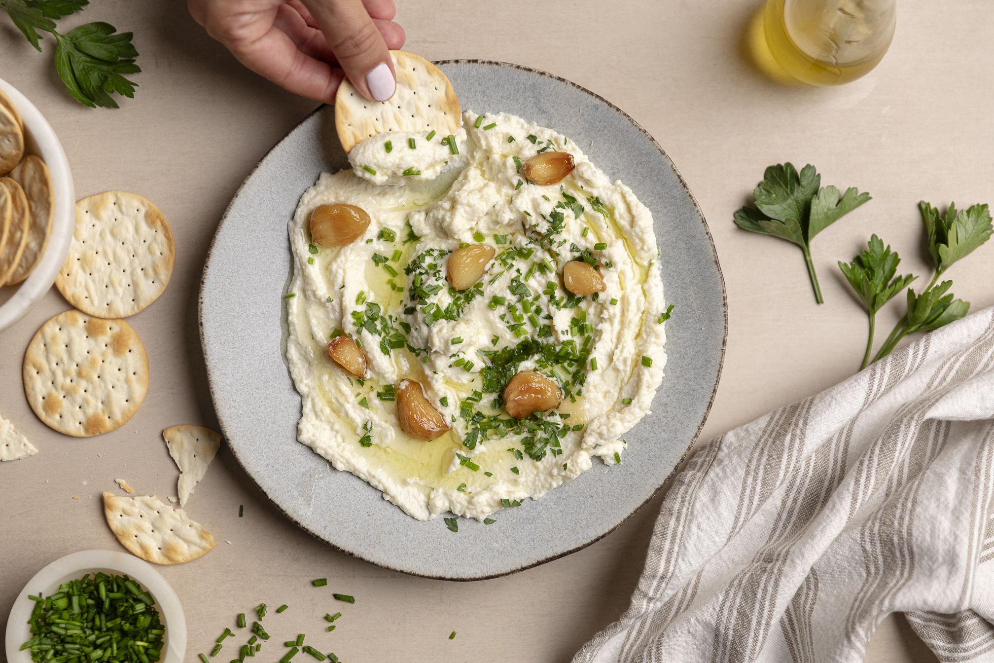 Whipped ricotta with roasted garlic and herbs - BC Dairy
